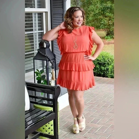 Dresses | Perfectly Priscilla Big Ambitions Dress In Coral Large New ...